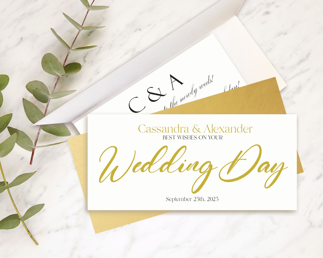 Wedding Day Card Money Cash Cheque Engagement Anniversary - Etsy