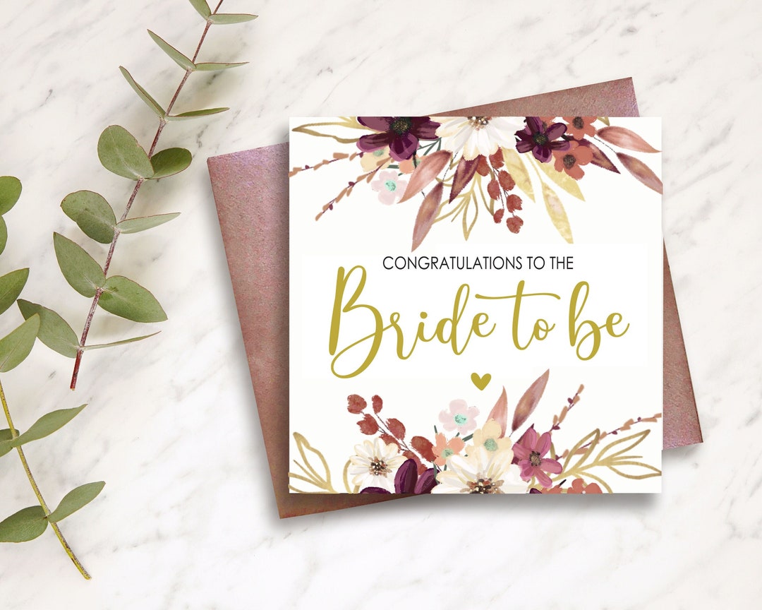 Bride to Be Card, Congratulations to the Bride, Bachelorette, Bridal ...