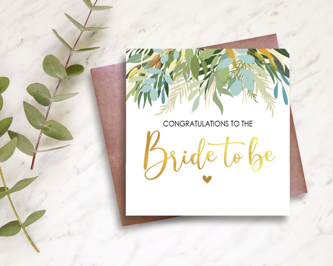 Bride to Be Card, Congratulations to the Bride, Bachelorette, Bridal ...
