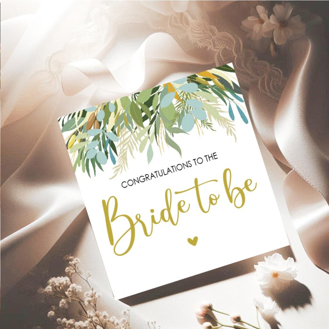 Bride to Be Card, Congratulations to the Bride, Bachelorette, Bridal ...