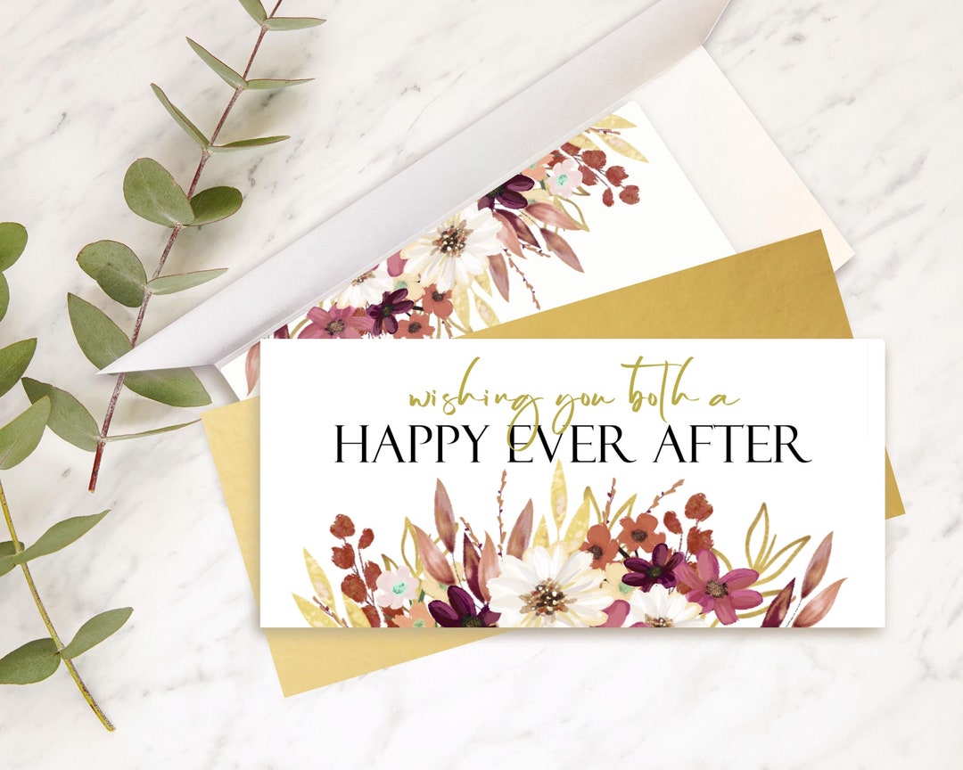 Wedding Day Card, Money Envelope, Money Wallet Gift Card, Botanical ...