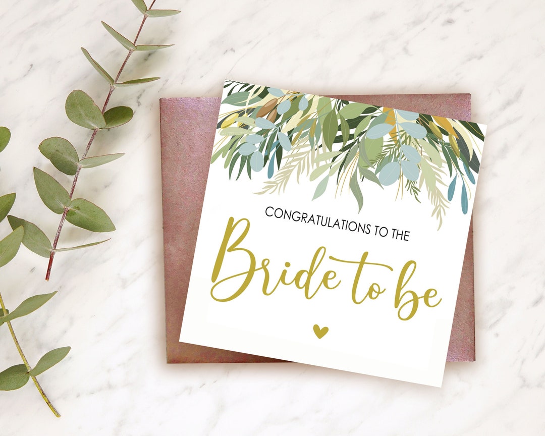Bride to Be Card, Congratulations to the Bride, Bachelorette, Bridal ...