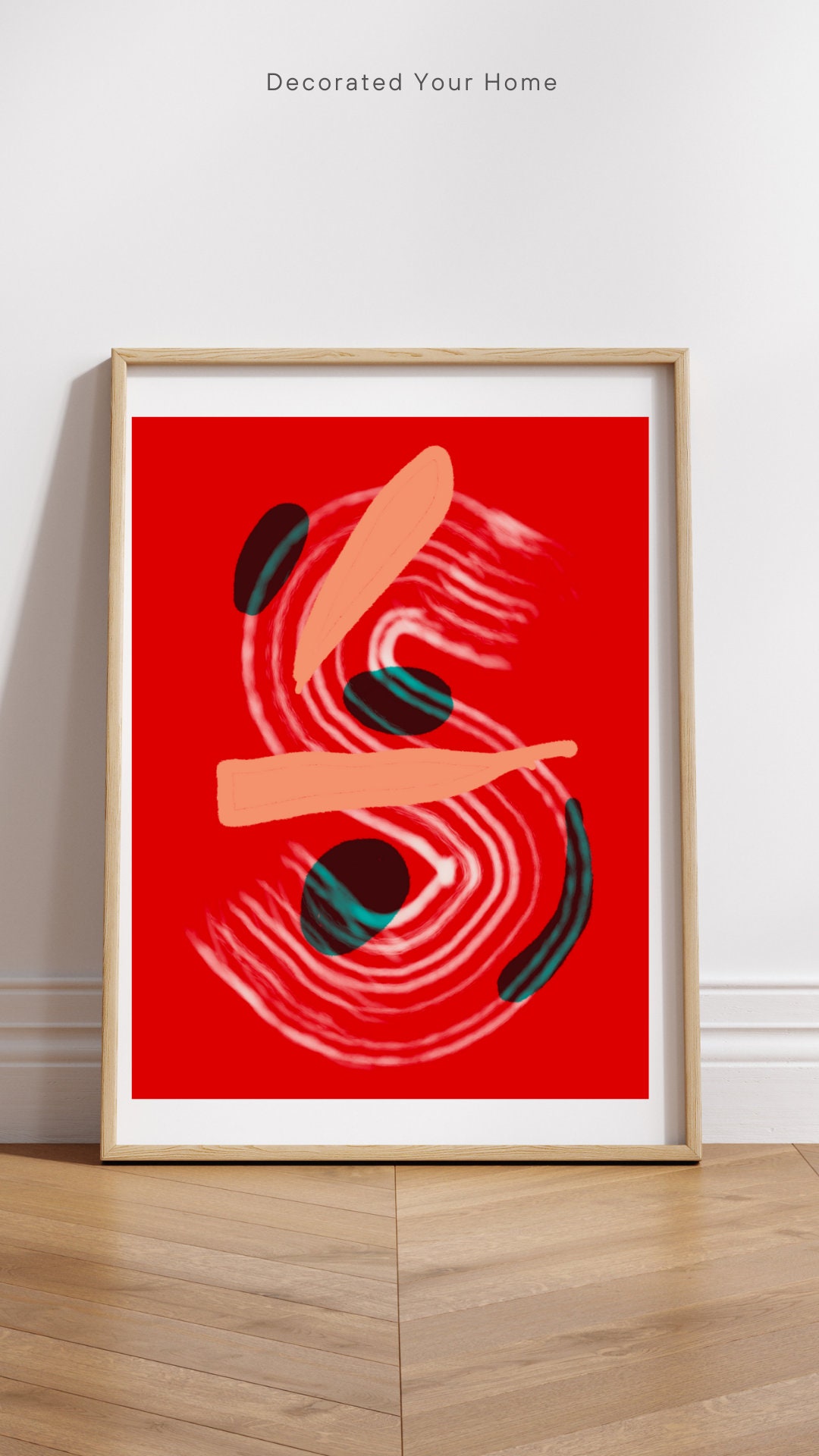 Modern Art/ Red/ Colorful Artwork/ Wall Art/ Unframed/ Framed, Abstract ...