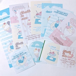 Summer Ice Cream Sticker Pack Gift Packaging Sticker Matte Seal Label ...