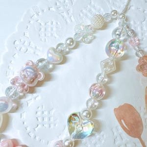 Pink Bear Phone Charm: Handmade Phone Chain Cute Phone String Keychain ...