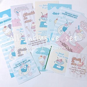 Summer Ice Cream Sticker Pack Gift Packaging Sticker Matte Seal Label ...