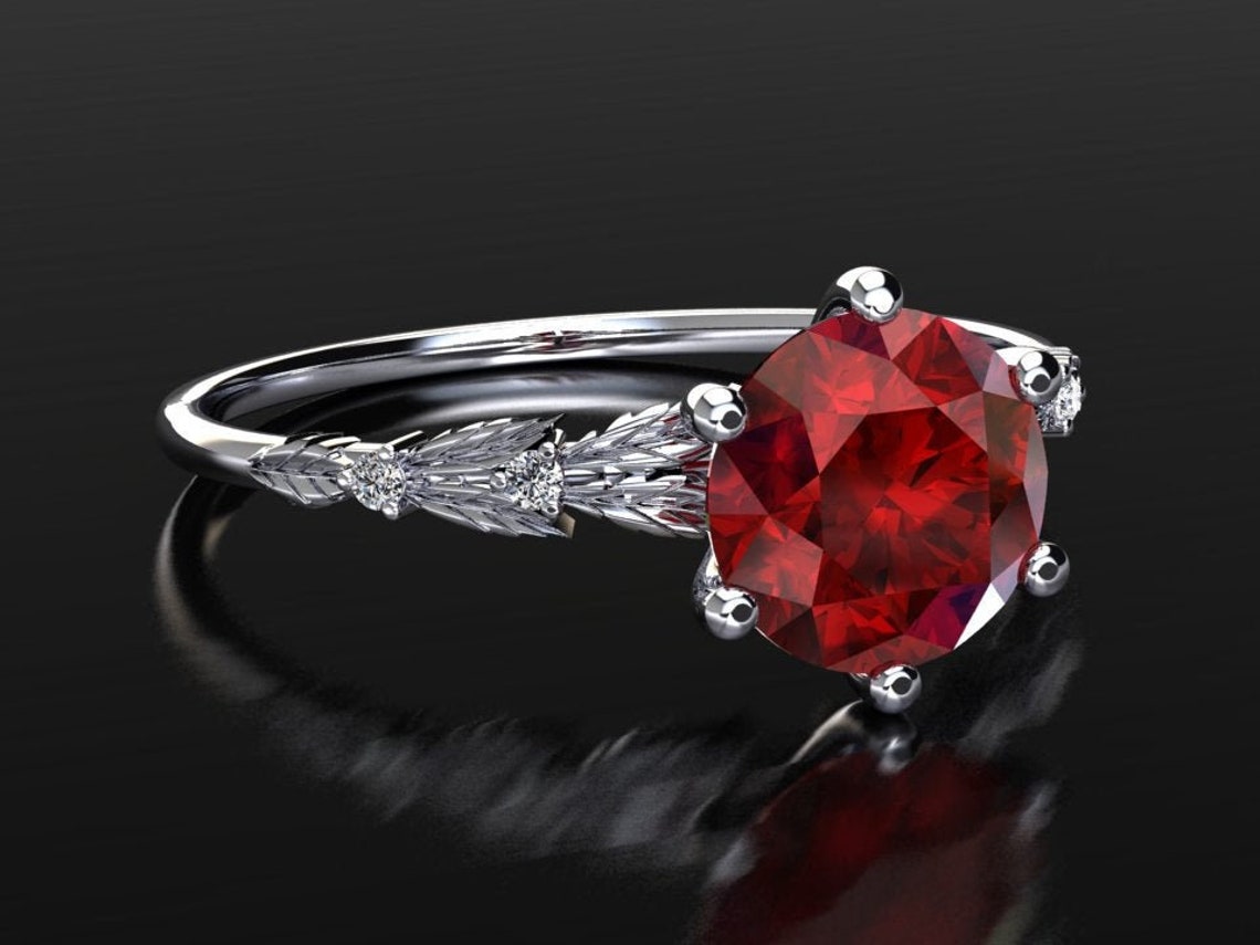Ruby Engagement Ring Anniversary Gift Birthstone Jewelry - Etsy