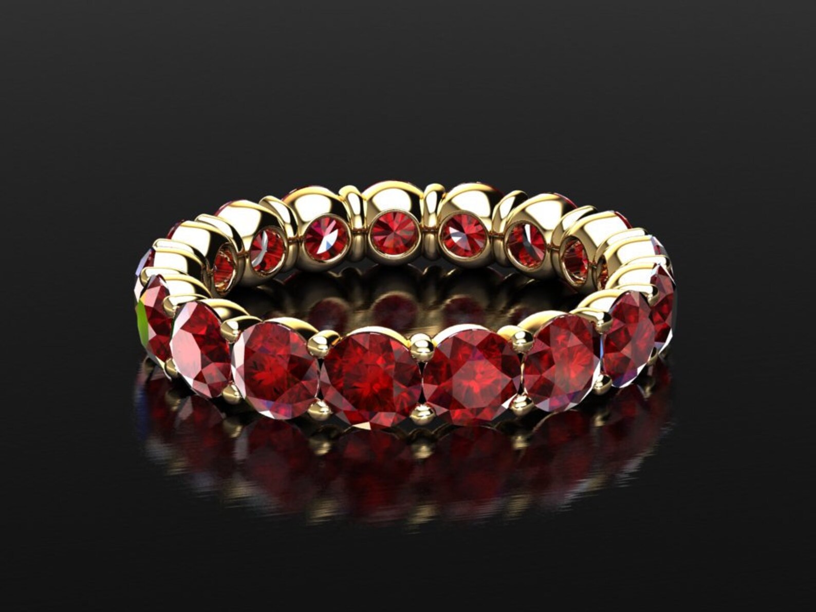 Yellow Gold Ruby Eternity Band, 4 Carat Ruby Eternity Band, Ruby ...