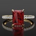 Ruby Diamond Ring Hidden Halo Engagement Ring Radiant Cut - Etsy
