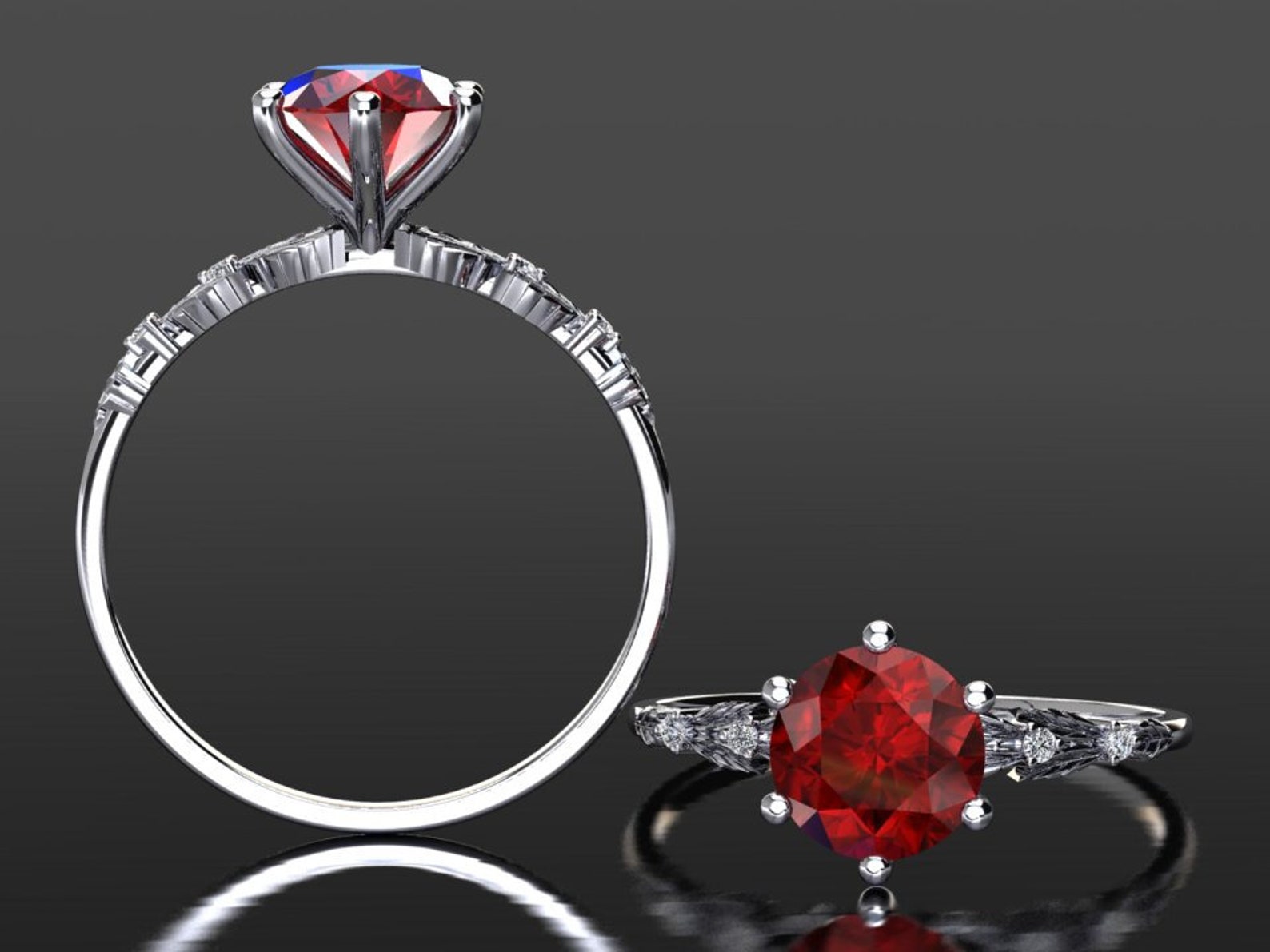 Ruby Engagement Ring Anniversary Gift Birthstone Jewelry - Etsy