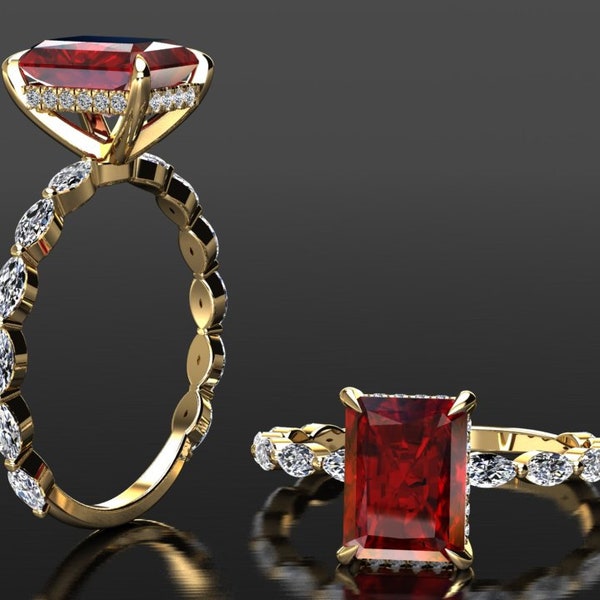 Ruby Engagement Ring - Etsy