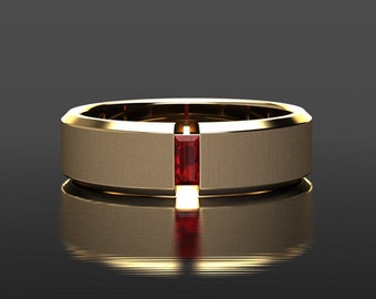 Ruby Wedding Band - Etsy