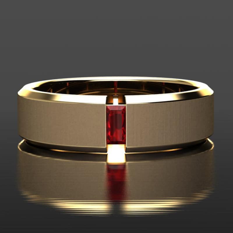 Ruby Wedding Band - Etsy