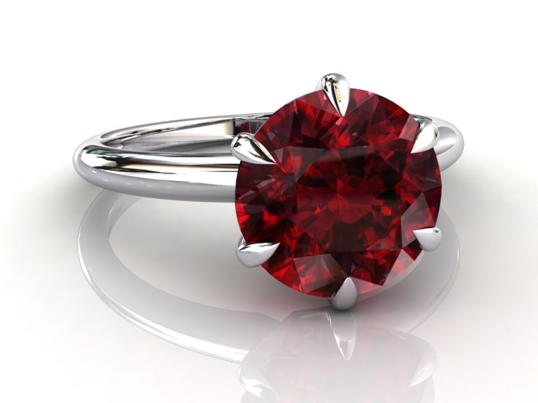4 Carat Ruby Ring / White Gold Ruby Engagement Ring / Anniversary Ring ...