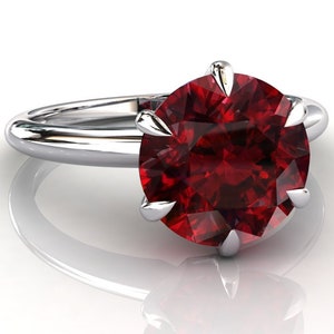 4 Carat Ruby Ring / Yellow Gold Ruby Engagement Ring / Anniversary Ring ...