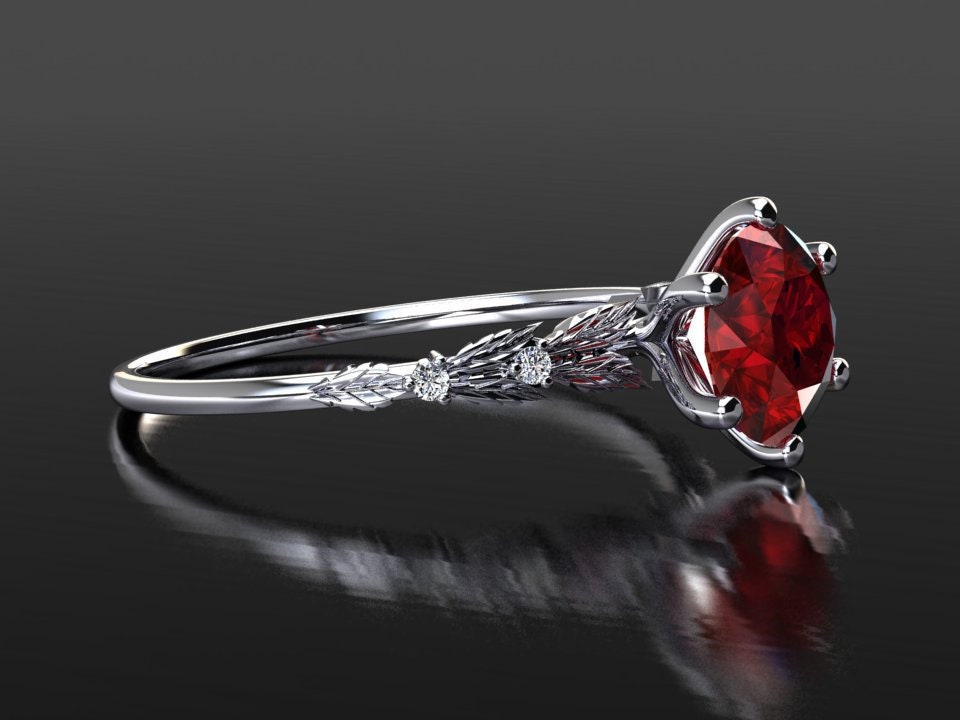 Ruby Engagement Ring Anniversary Gift Birthstone Jewelry - Etsy