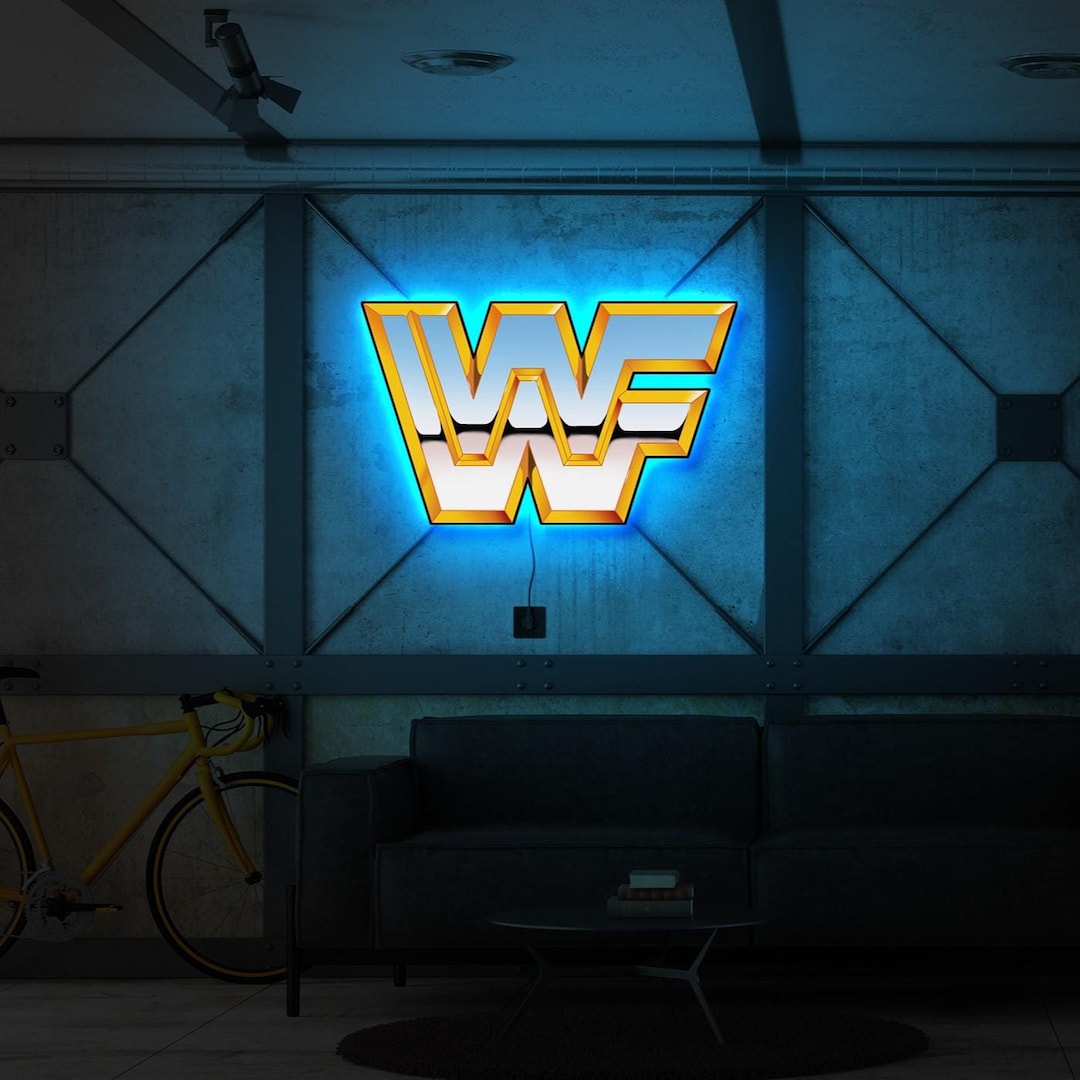 WWF Neon Sign, WWF Led Sign, Wwf Logo Sign, Wwf Gift, Wrestling Decor ...