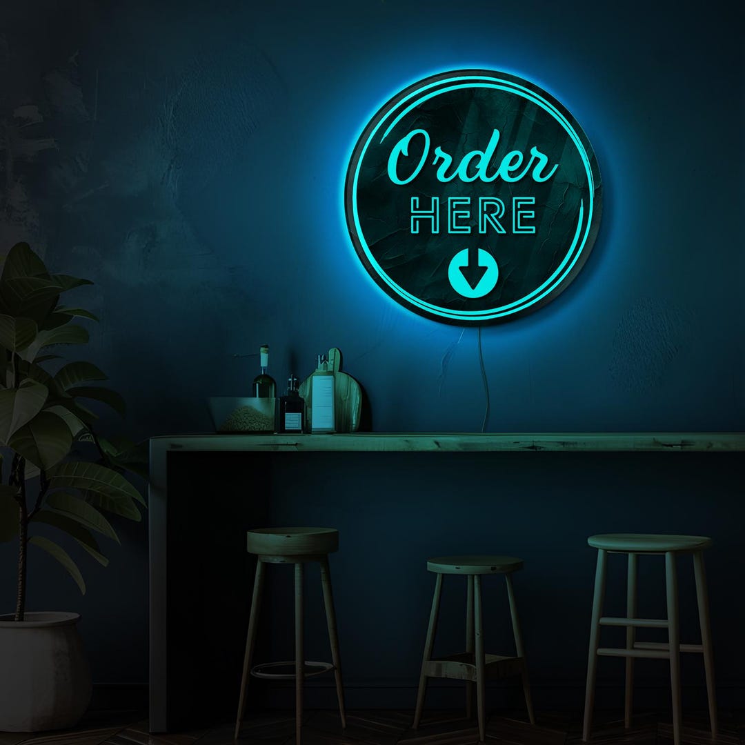 Order Here Neon Sign, Order Here Light up Sign, Shop Neon Sign, Neon ...