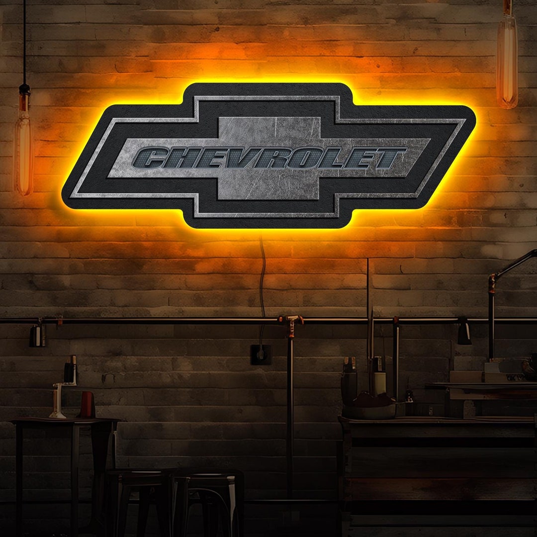 Chevrolet Neon Sign, Chevrolet Led Sign, Car Neon Sign, Garage Neon ...