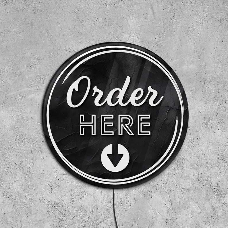 Order Here Neon Sign, Order Here Light up Sign, Shop Neon Sign, Neon ...