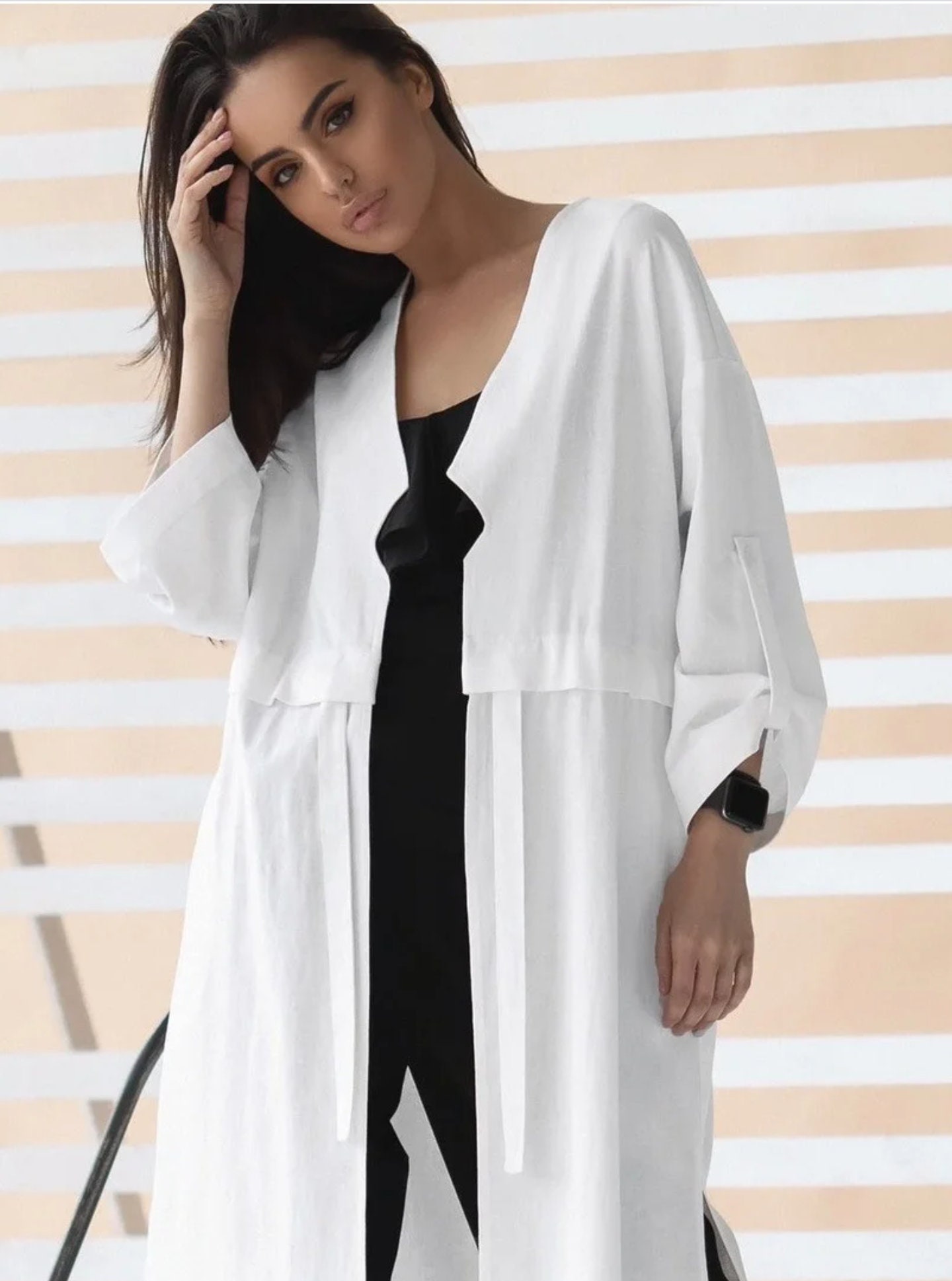 Long Linen Coat Long Linen Jacket Loose Fitting Linen Coat - Etsy