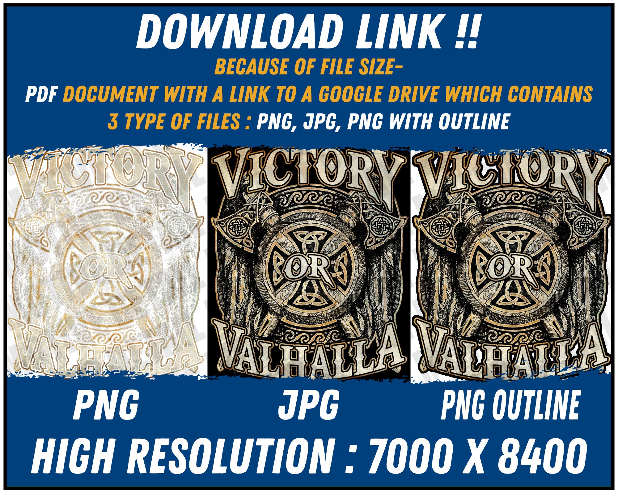 Victory or Valhalla Viking Warrior Design (PNG Digital Download) - Etsy