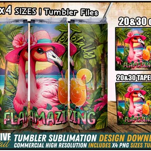Totally Flamazing PNG, Funny Flamingo Sayings Sublimation Tumbler Wrap ...