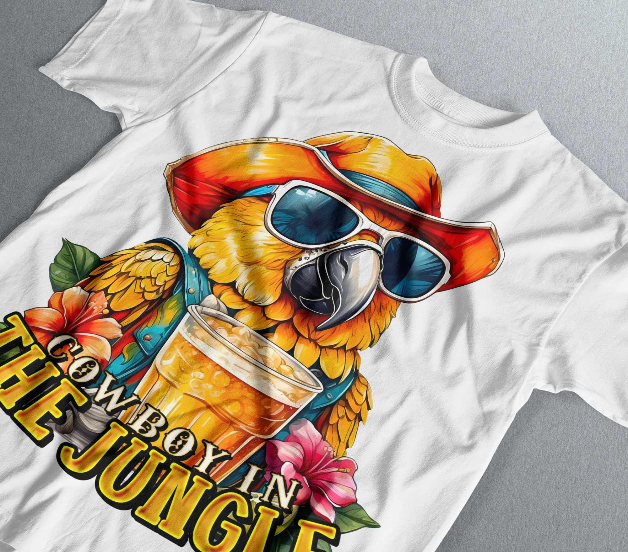Cowboy in the Jungle, Cowboy Parrot PNG, Summer Vibes, Margarita ...