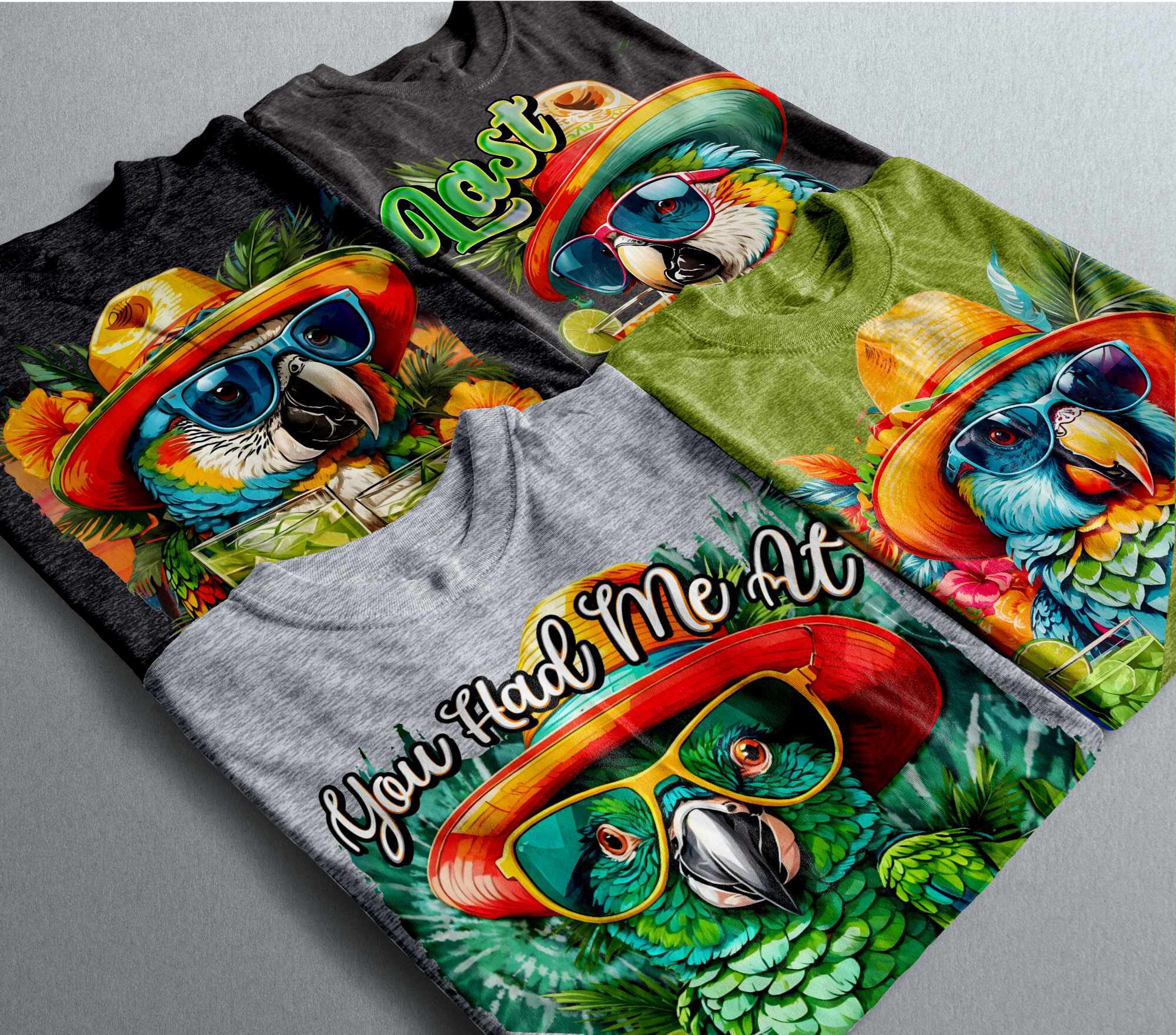 10 Cocktails and Parrots PNG Bundle, Margaritaville, Margarita ...