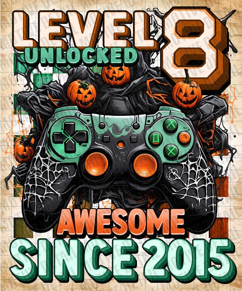 Spooky Level 8 Unlocked 8th Birthday Gaming 8 Year Old Gamer - Etsy