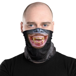 Laughing Chimpanzee Funny Ape Face Cover Neck Gaiter Snood Bandana ...