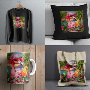 Totally Flamazing PNG, Funny Flamingo Sayings Sublimation Tumbler Wrap ...
