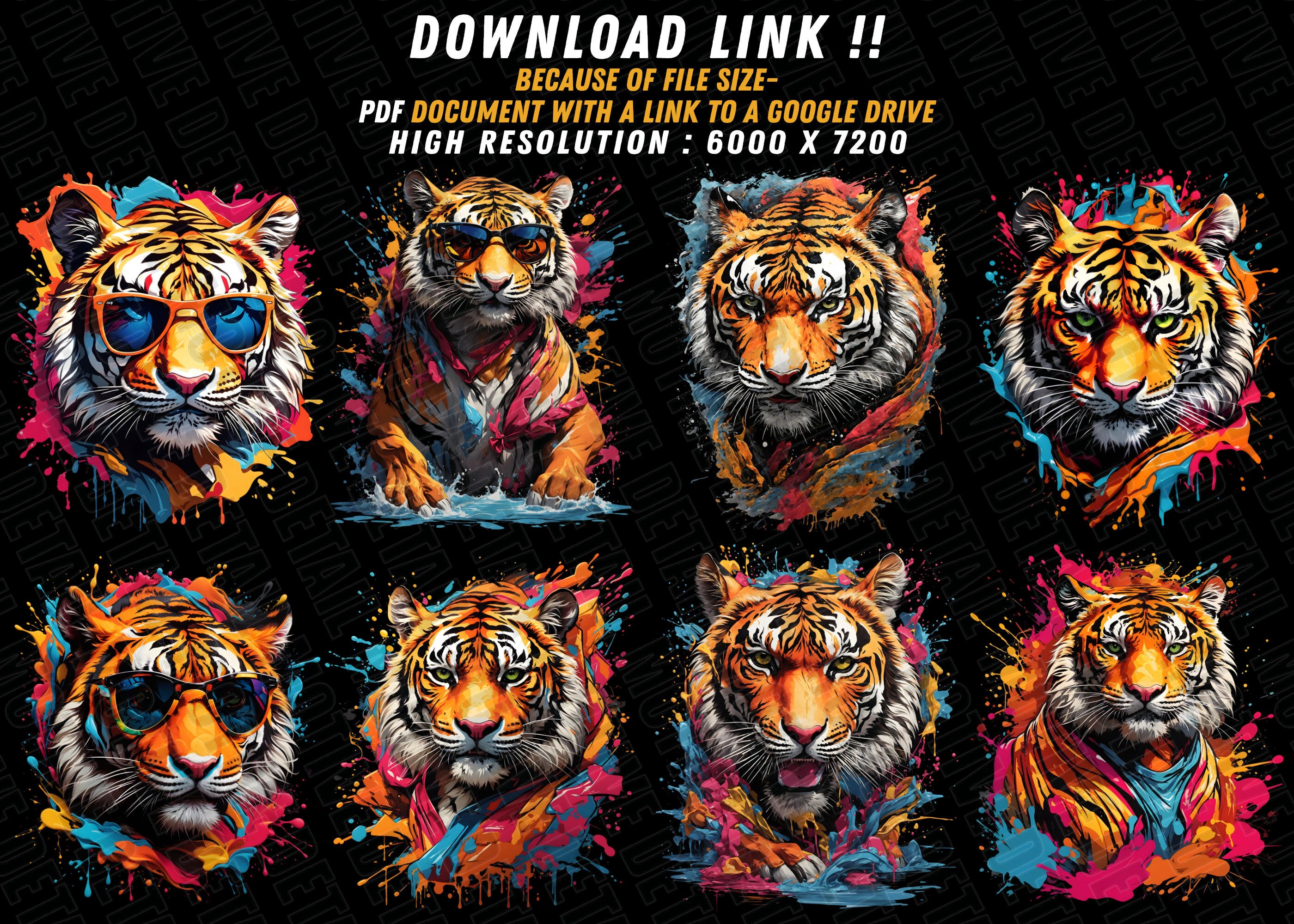8 Tiger PNG Bundle Tiger PNG Sublimation Design 300 Dpi - Etsy