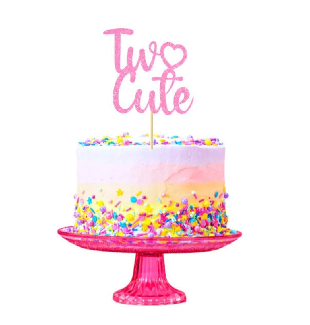 Two Cute Cake Topper for Second Birthday, Smash Cake Topper, 2nd ...