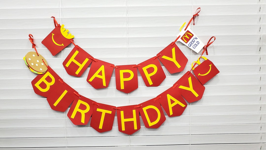 Fast Food Themed Birthday Banner, Fast Food Banner, Happy Meal Box ...