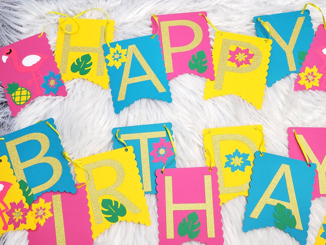 Luau Party Birthday Banner – Tropical Hawaiian Theme Decor - Etsy