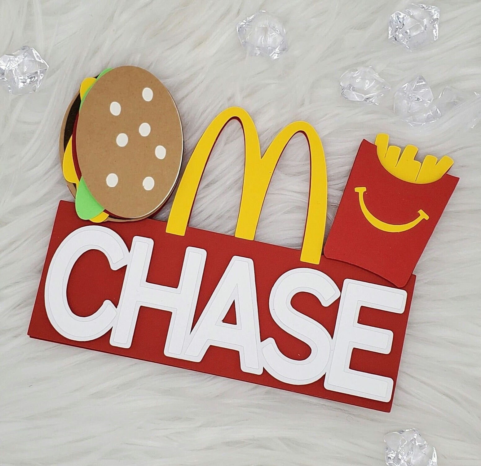 Fast Food Themed Birthday Cake Topper, Fast Food Cake Topper, Burger ...