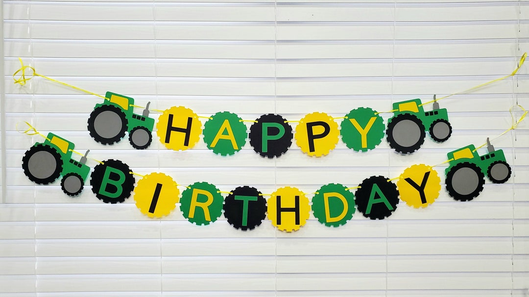 Tractor Birthday Banner, Tractor Birthday Decorations, Tractor First ...