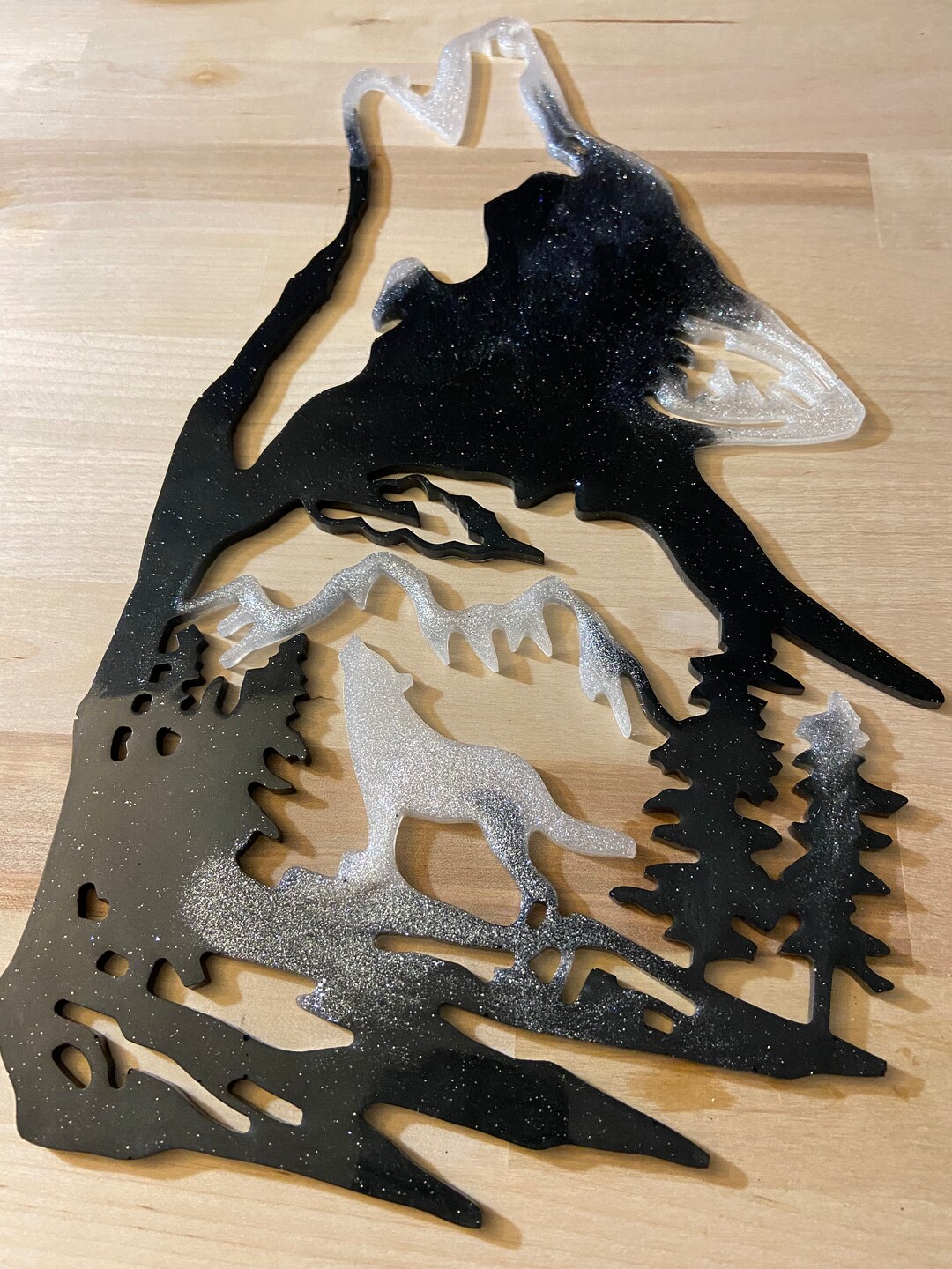 Howling Wolf Resin Art - Etsy
