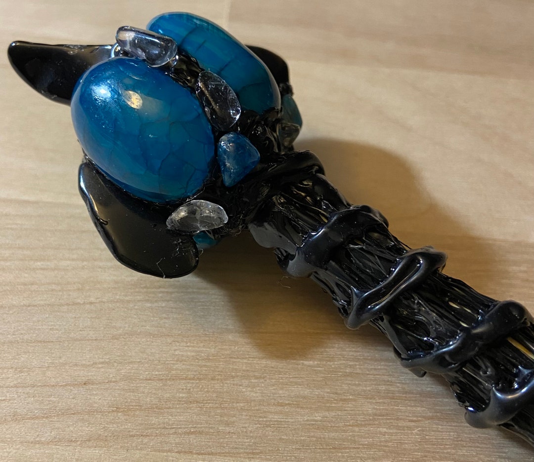 Dragon Vein & Black Obsidian Witches Wand - Etsy