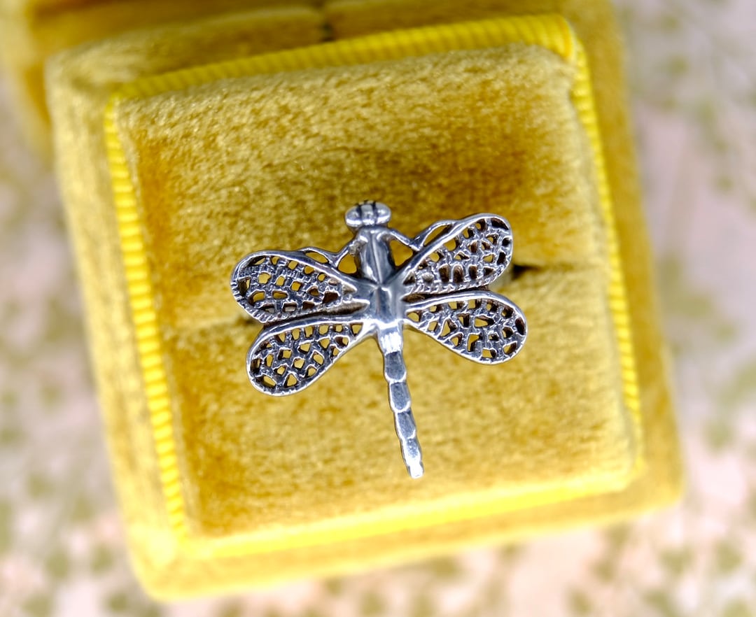 A Pretty Vintage Silver Dragonfly Ring, Circa 1970 UK Ring Size UK L ...