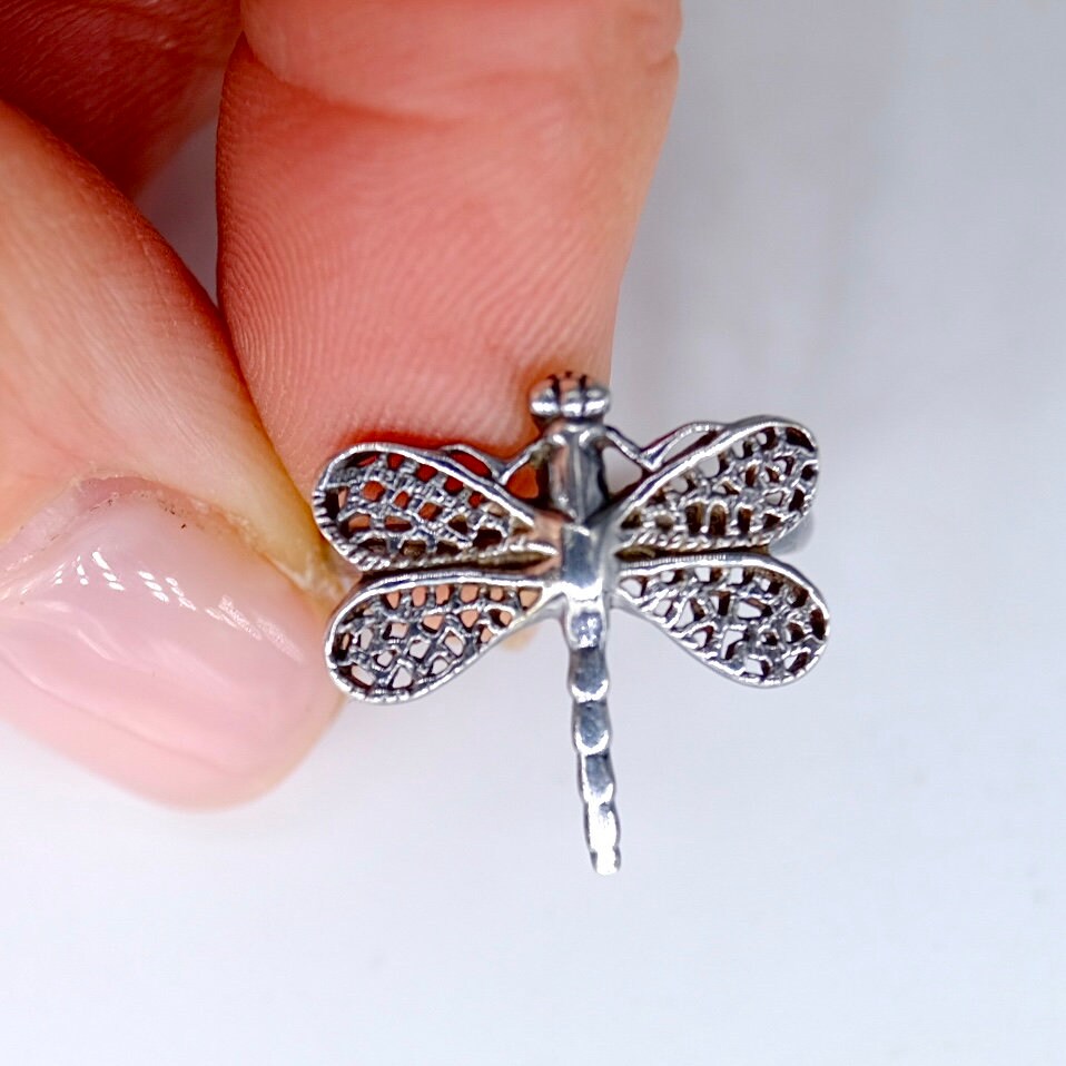 A Pretty Vintage Silver Dragonfly Ring, Circa 1970 UK Ring Size UK L ...