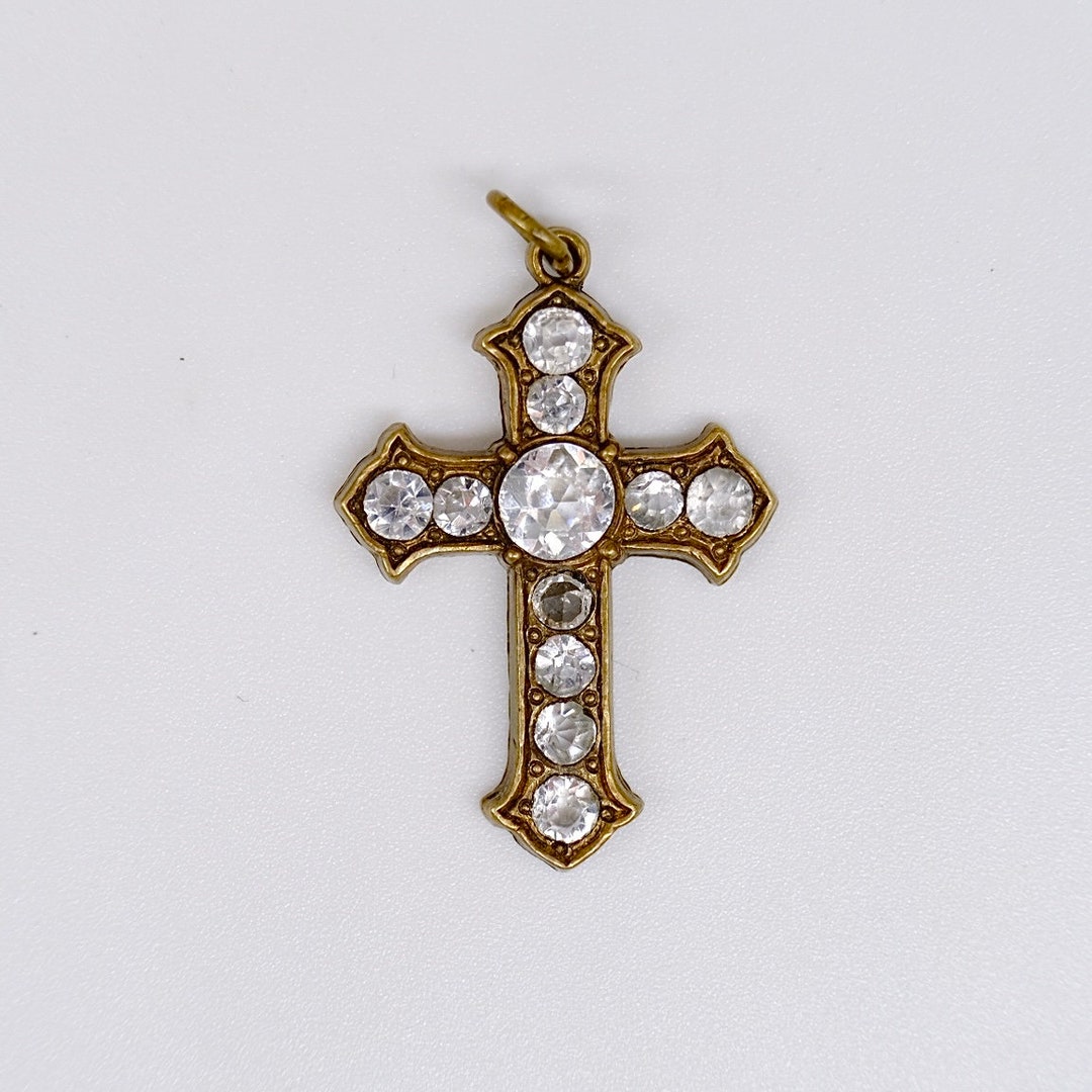 A Gorgeous Paste Cross Pendant, Mounted in Base Metal, Circa 1920 - Etsy
