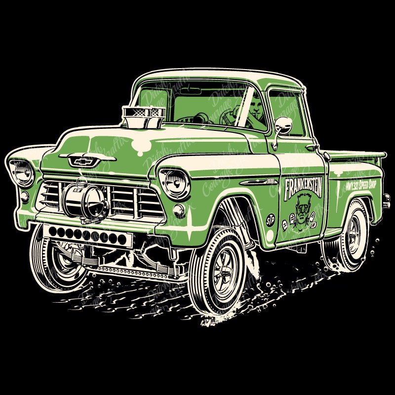 1955 Apache Pickup Gasser - Digital Vector File - PMS Colors - Etsy