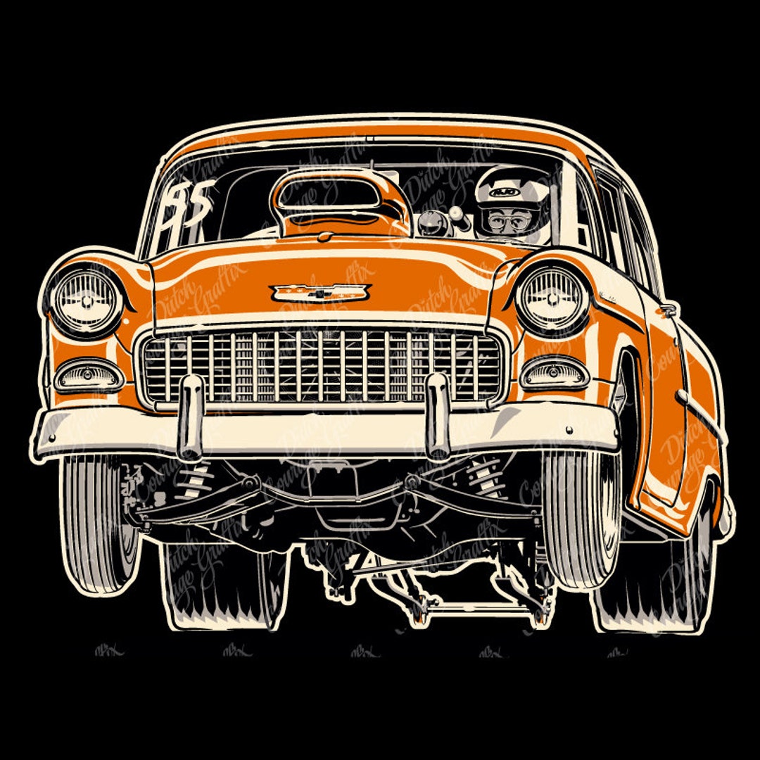 1955 Bowtie Gasser - Digital Vector File - PMS Colors - Etsy