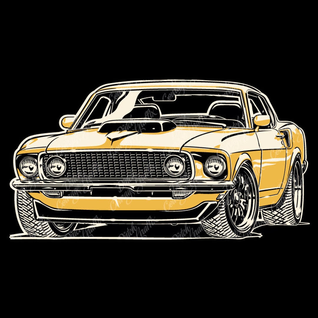 1969 Mustang Muscle Car - Digital Vector File - PMS Colors - Etsy