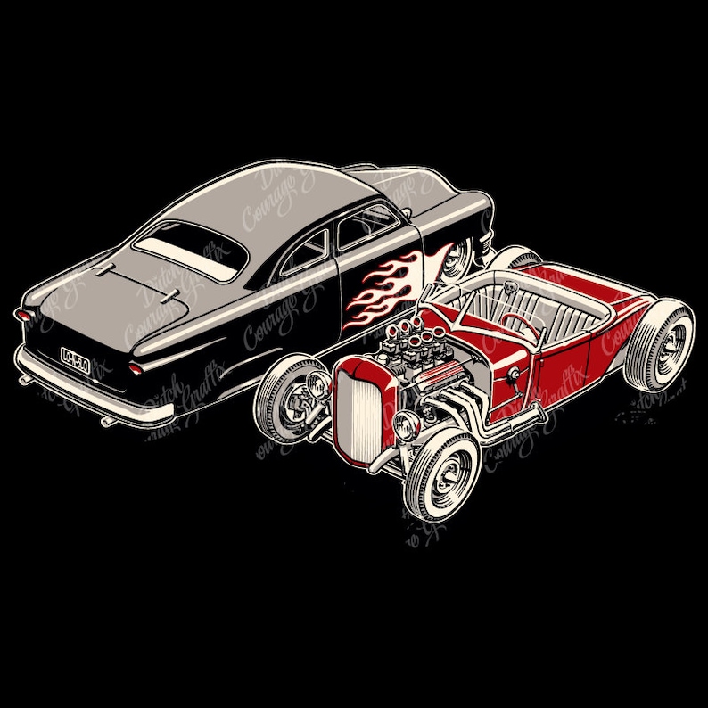 Traditional Rod and Custom Old School Digital Vector File PMS Colors - Etsy