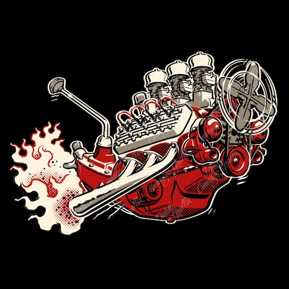 Flying Flattie Flathead V8 Cartoon Digital Vector File PMS | Etsy