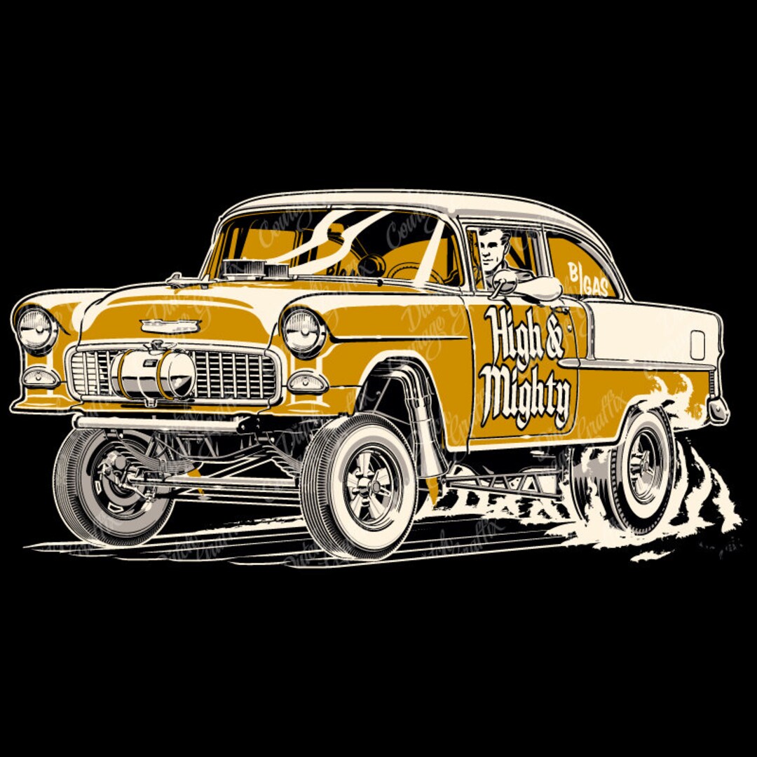 1955 Bowtie Straight Axle Gasser - Digital Vector File - PMS Colors - Etsy