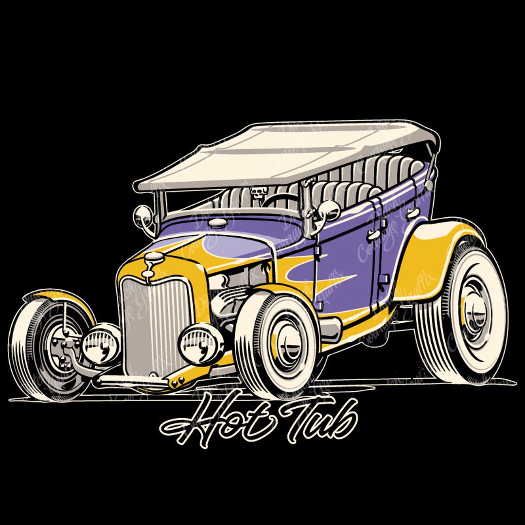 Model A Pheaton Touring Tub Hot Rod Cartoon - Digital Vector File - PMS ...